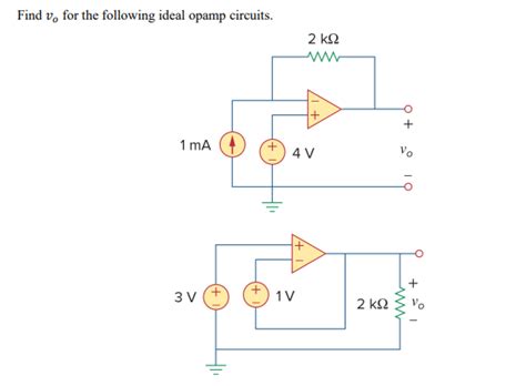Solved Find Vo For The Following Ideal Opamp Circuits