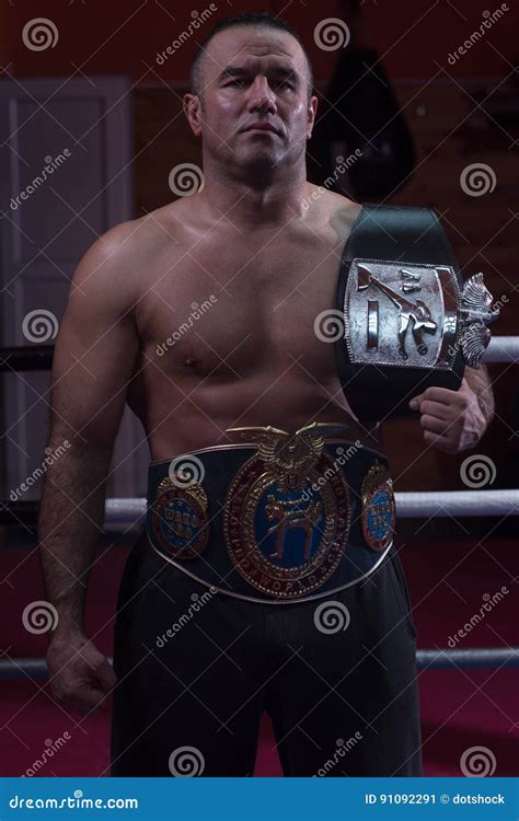 Kick Boxer With His Championship Belt Editorial Photo Image Of Adult