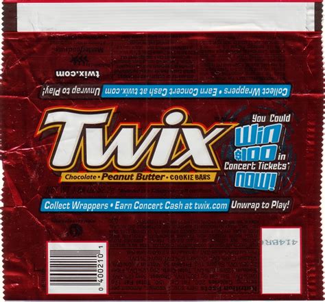 2004 Twix Peanut Nutter Candy Wrapper Archive