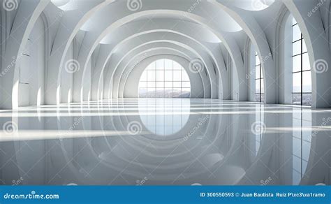 Futuristic White Curved Architecture With Ocean View Stock Image