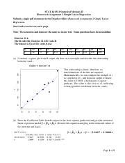Homework Assignment Simple Linear Regression Pdf STAT Statistical Methods II