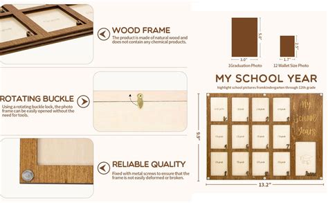 Ajdvart School Years Picture Frame K 12 Wooden School