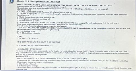 Solved Chapter 19 ﻿and 20 ﻿assignment ﻿read Carefullyplease