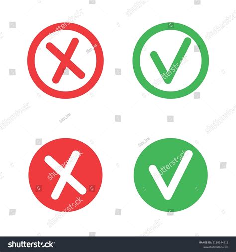 Check Mark X Mark Icon Checkmark Stock Vector Royalty Free 2118144311 Shutterstock