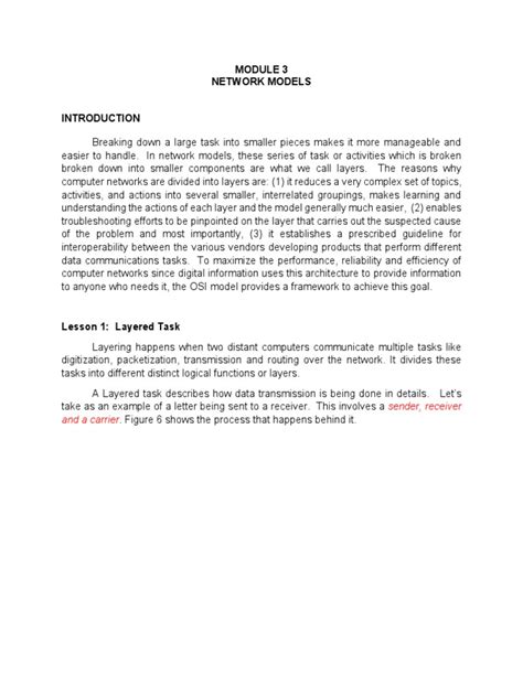 Datacom Module 3 Network Models Pdf