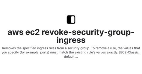 Aws Ec2 Revoke Security Group Ingress Fig