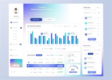 premium vector ui ux infographic dashboard ui design with graphs