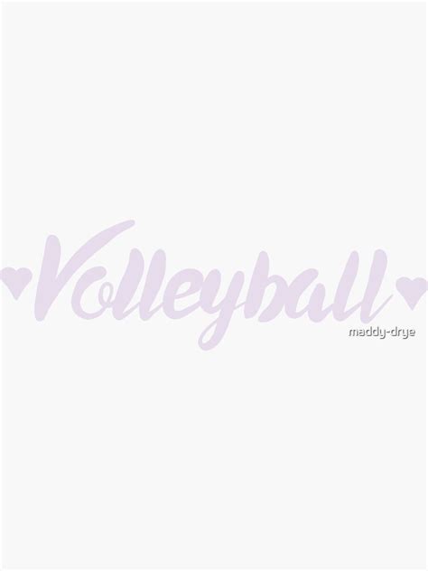Pastel Volleyball Cursive Sticker By Maddy Drye Redbubble