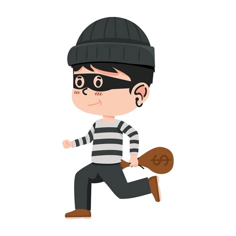 Thief Stealing With Bag Of Money Concept 16387165 Vector Art At Vecteezy