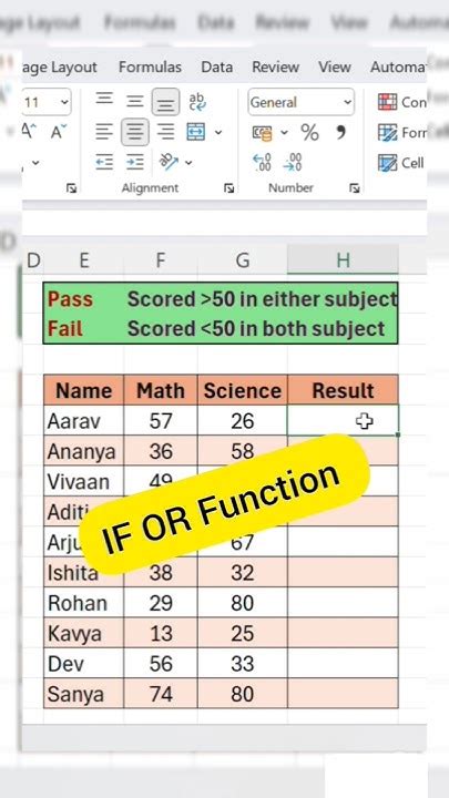 Excel Hack Master The If Or Function In Minutes💡📊exceltips Datasimplified Excelshorts