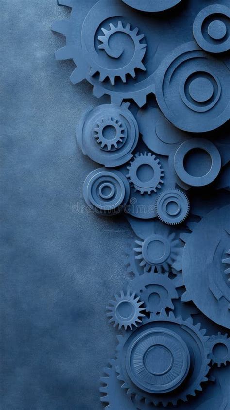 Intricate Blue Gears Interlock Against A Textured Background Symbolizing Precision Ai Stock