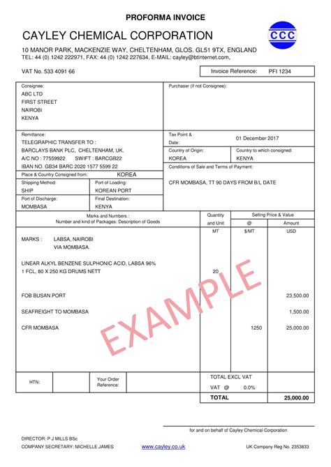 Cif Invoice Sample Invoice Template