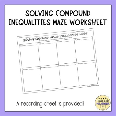 Solving Compound Inequalities Maze Worksheet Made By Teachers