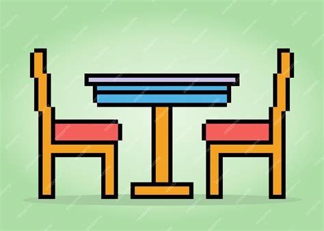 Premium Vector 8 Bit Pixel Dining Table Interior Game Assets In Vector Illustrations