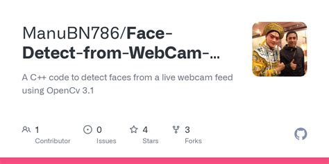 github manubn786 face detect from webcam using opencv 3 1 a c code to detect faces from a