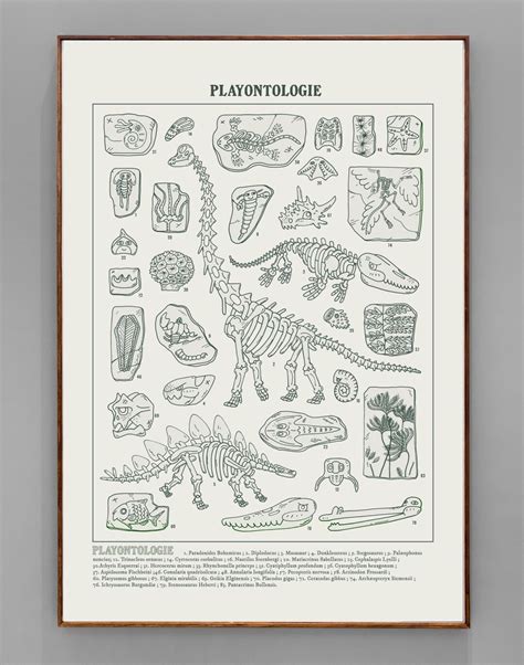 Paleontology Poster Dinosaur Wall Decor Etsy
