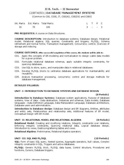 Svec 20 It Dbms Pdf Databases Relational Database