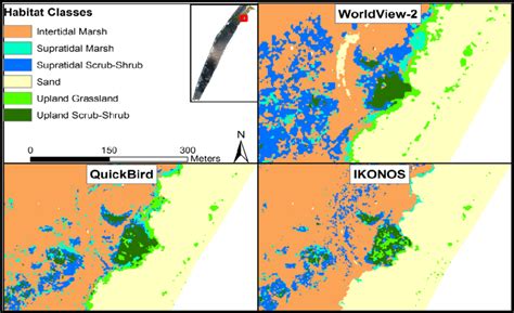 Supervised Classification Maps Using Worldview 2 Quickbird And Ikonos