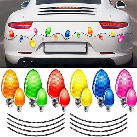 Juego De 20 Imanes Reflectantes De Navidad Para Automóvil 12 Piezas De Luces Navideñas De