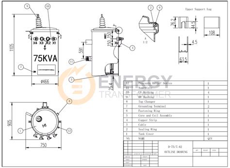 75 Kva Single Phase Pole Mounted Distribution Transformer 132 Kv 120