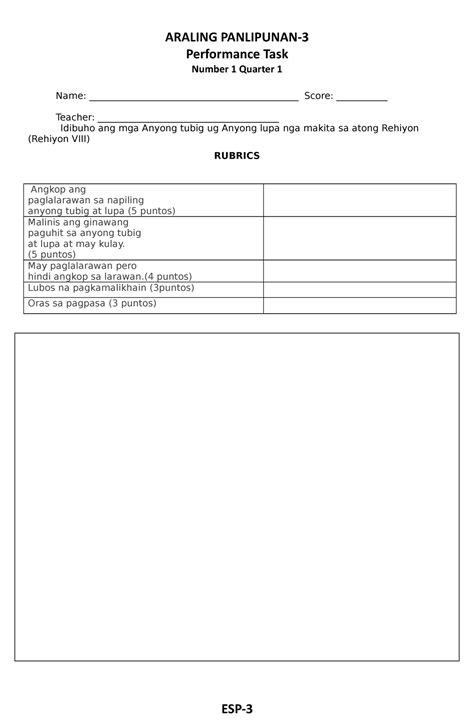 Performance TASK Quarter 1 ARALING PANLIPUNAN Performance Task