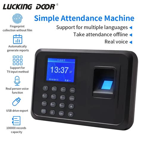 Fingerprint Attendance System Biometric Clock In Machine Employee