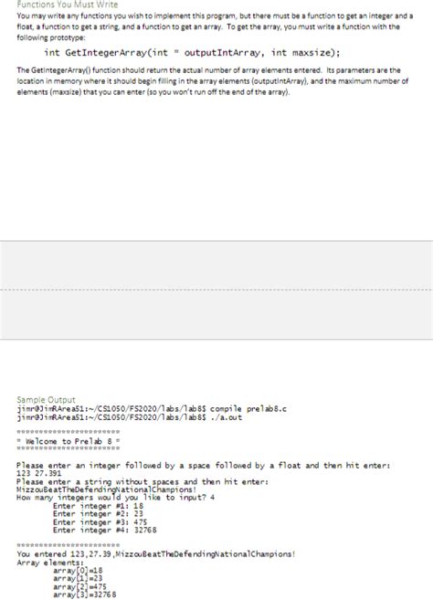 Solved For The Prelab Assignment You Need To Implement A