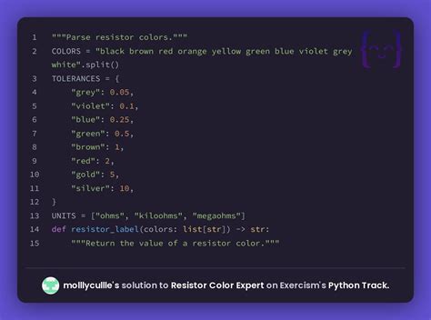 Molllycullles Solution For Resistor Color Expert In Python On Exercism
