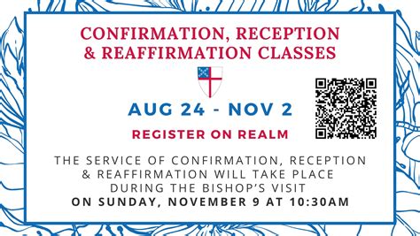 Confirmation Reception And Reaffirmation Classes Aug 24 Nov 2 Holy