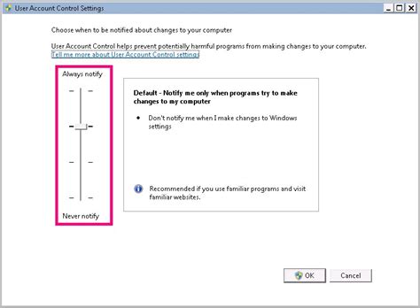 Knowledge Base Windows Adjust User Account Control Settings In Microsoft Windows UAC