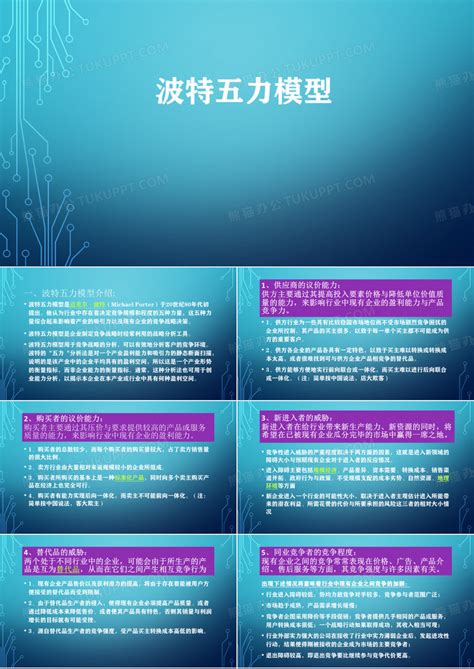 波特五力模型PPT模板下载 编号qdnkdgxp 熊猫办公