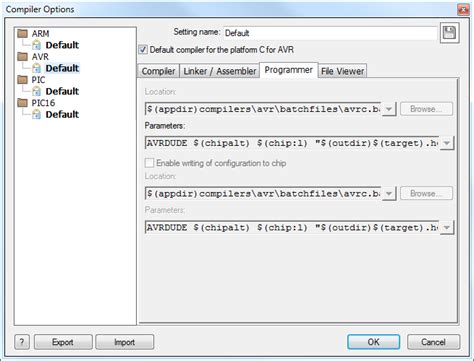 File Gen Compiler Options Programmer AVR Png Flowcode Help