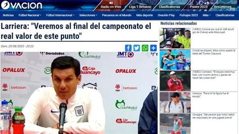 Mauricio Larriera Sobre El Presente De Alianza Lima Tras Valioso Empate