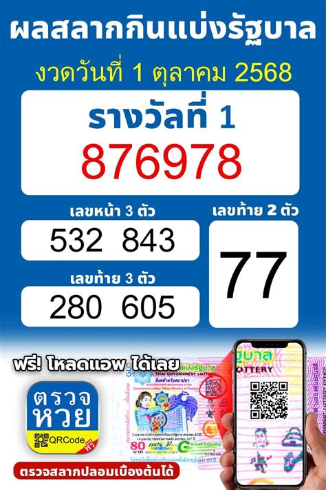 ตรวจหวย ตรวจสลากกินแบ่งรัฐบาล งวดวันที่ 1 ธันวาคม 2567