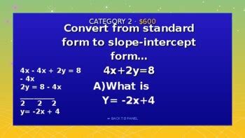 Linear Equations Algebra Jeopardy By The Algebro TPT