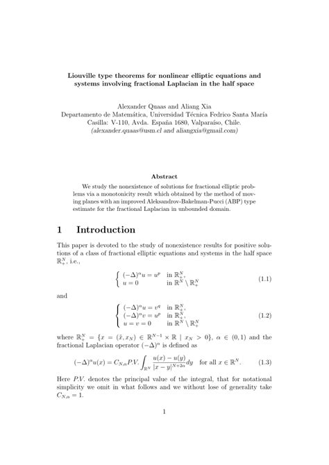 Pdf Liouville Type Theorems For Nonlinear Elliptic Equations And