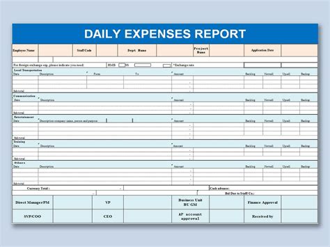EXCEL Of Daily Expenses Report Rebeccachulew
