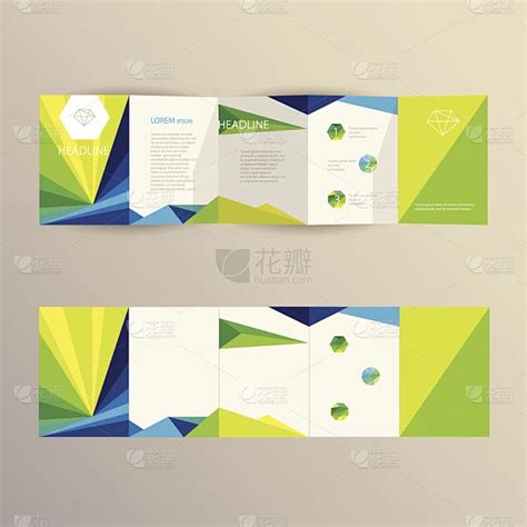 宣传册模板设计以现代三角形几何构成素材 花瓣网