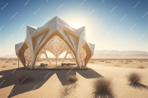 Premium Ai Image A White Structure With A Star Shape On It Stands In