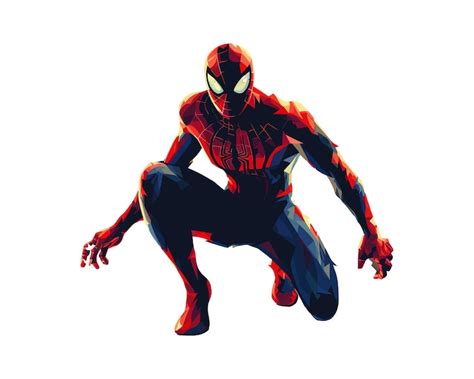 슈퍼 히어로에 대한 스파이더 맨 포스터 방귀 남자 벡터 일러스트와 함께 슈퍼 파워 포스터 프리미엄 벡터