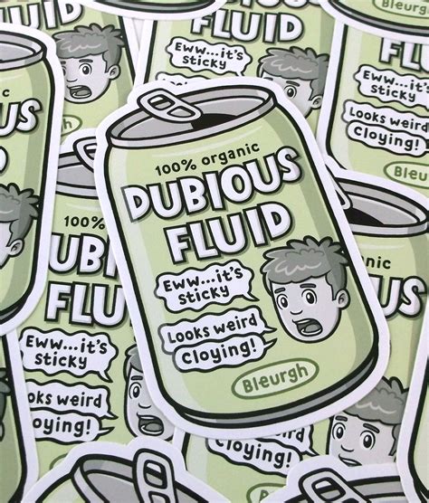 Dubious Fluid Drink Bespoke Shaped Vinyl Sticker Genki Gear