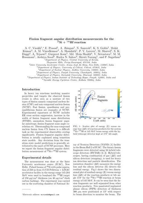 Pdf Fission Fragment Angular Distribution Measurements For The 28 Si