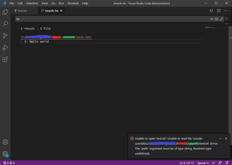 Double Click A Line In Search Editor To Show File Doesnt Work For Unc Network Path · Issue