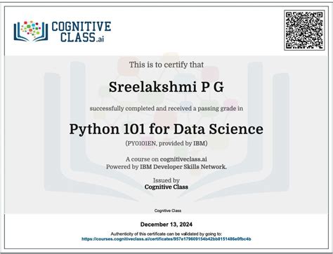 Sreelakshmi P G On Linkedin Pythonprogramming Ibmdeveloperskillsnetwork Cognitiveclass