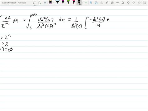 Solved Use The Integral Test To Test The Given Series For Convergence ∑n 1 ∞ N 2 E N