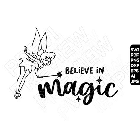 Tinkerbell Svg Believe In Magic Png Clipart Dxf Cut File O Inspire Uplift