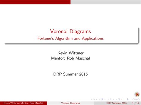 Ppt Voronoi Diagrams Fortunes Algorithm And Applications Kevin