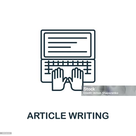 기사 디지털 마케팅 컬렉션에서 아이콘 작성 간단한 줄 요소 기사 템플릿 웹 디자인 및 인포 그래픽에 대한 기호 작성 그래픽 프린트에 대한 스톡 벡터 아트 및 기타 이미지