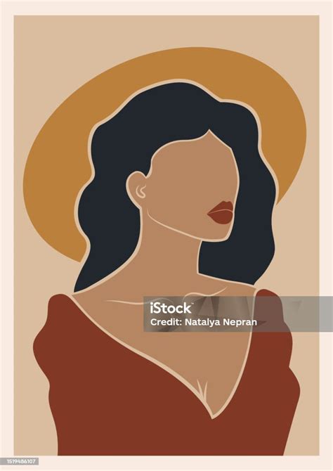 모자를 쓴 젊은 여자의 미적 여름 삽화 빨간 드레스를 입은 아가씨 가공의 인물에 대한 스톡 벡터 아트 및 기타 이미지 가공의 인물 개념 고풍스런 Istock