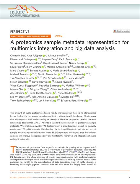 Pdf A Proteomics Sample Metadata Representation For Multiomics